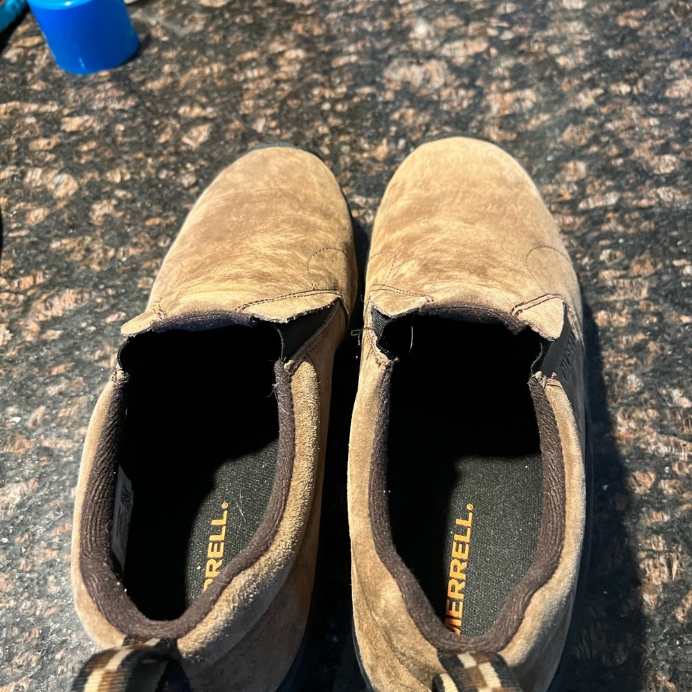 Men’s Merrell Tan Suede Slide On Loafers - Gem